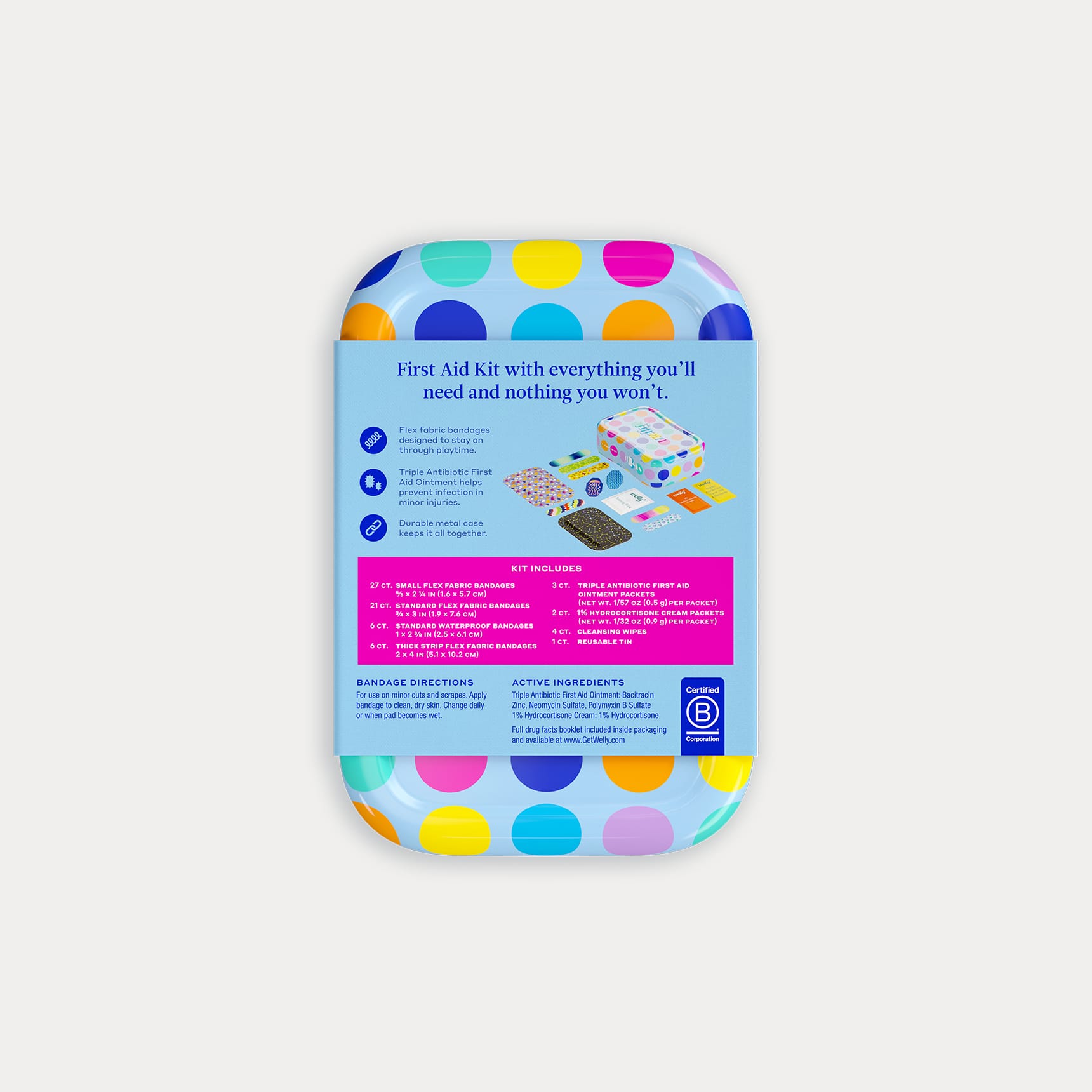 Kids First Aid Kit - Polka Dot 70CT – Welly