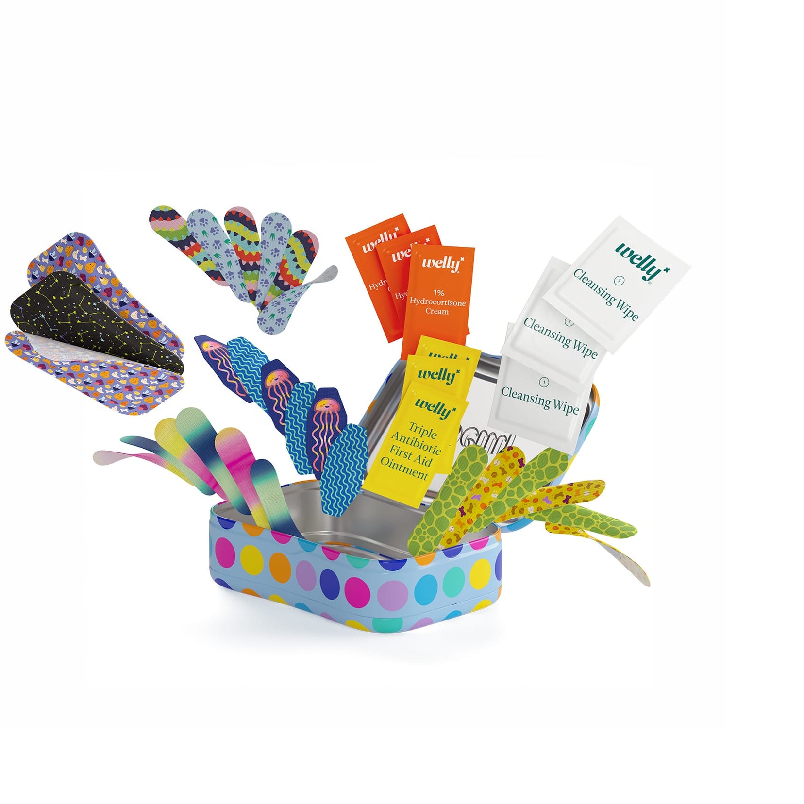 Kids First Aid Kit - Polka Dot 70CT – Welly